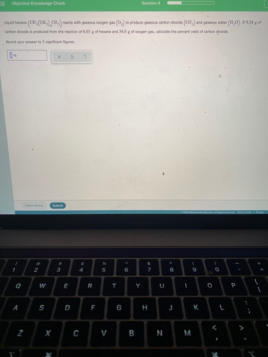 Solved Objective Knowledge Check Question 9 Liquid hexane | Chegg.com