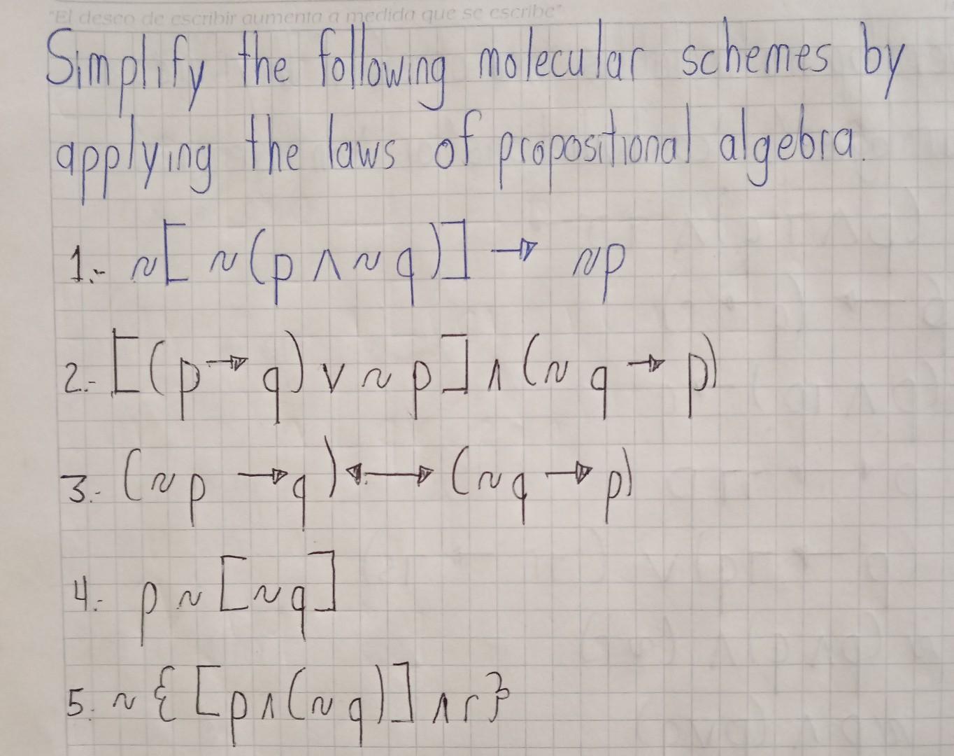 Solved Simplify the following molecular schemes by applying | Chegg.com