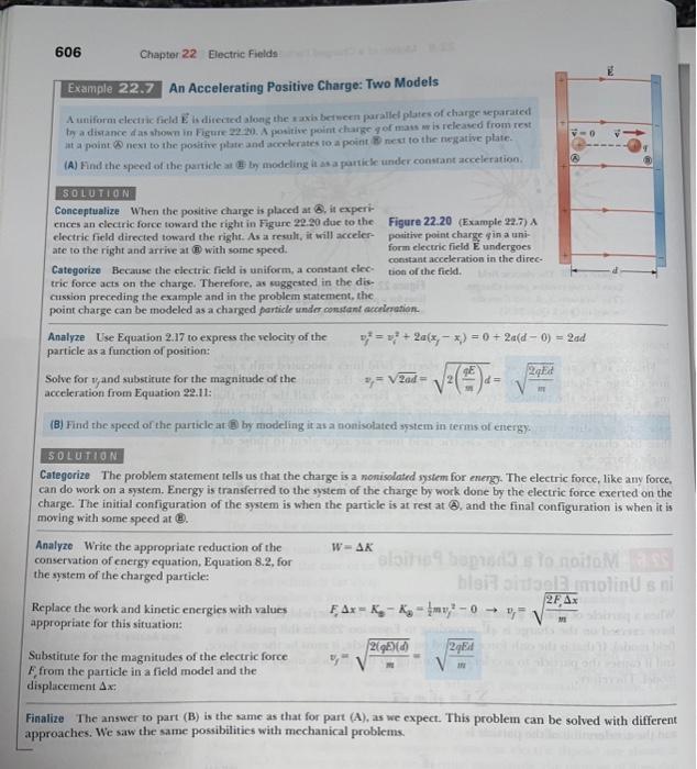Solved A positive charge is released in a uniform electric | Chegg.com