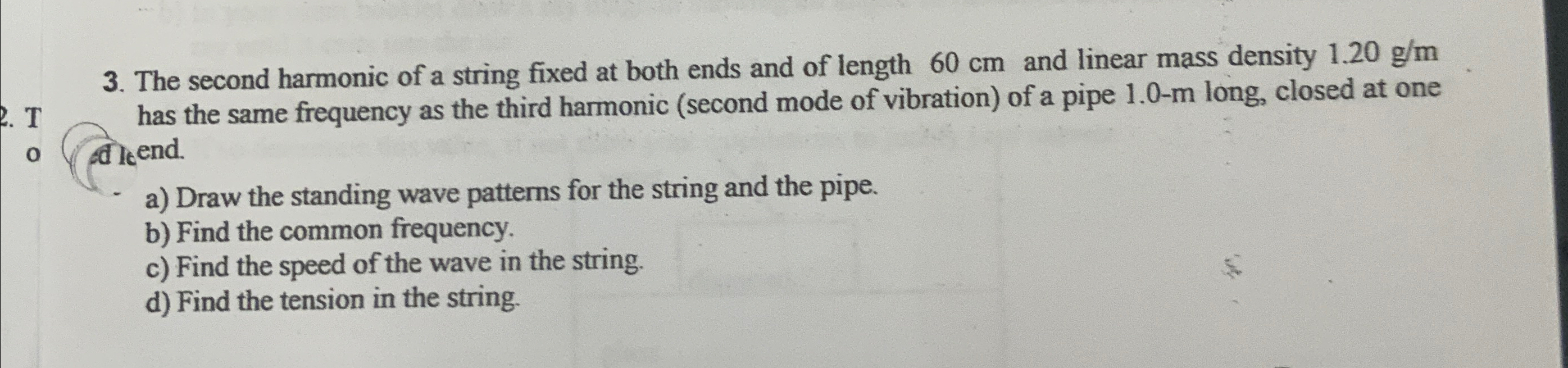 Solved The second harmonic of a string fixed at both ends | Chegg.com