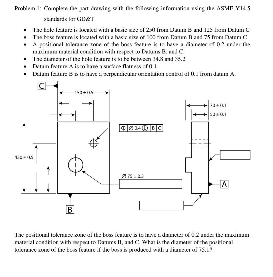Solved Problem 1 Complete The Part Drawing With The