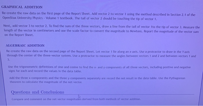 GRAPHICAL ADDITION Re-create the raw data on the | Chegg.com
