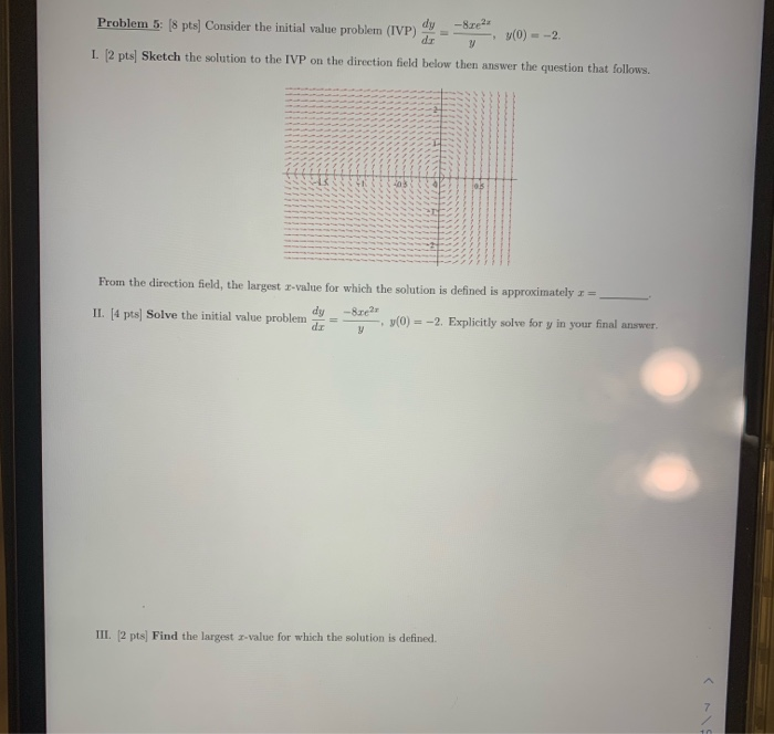 Solved Problem 5: (8 pts) Consider the initial value problem | Chegg.com