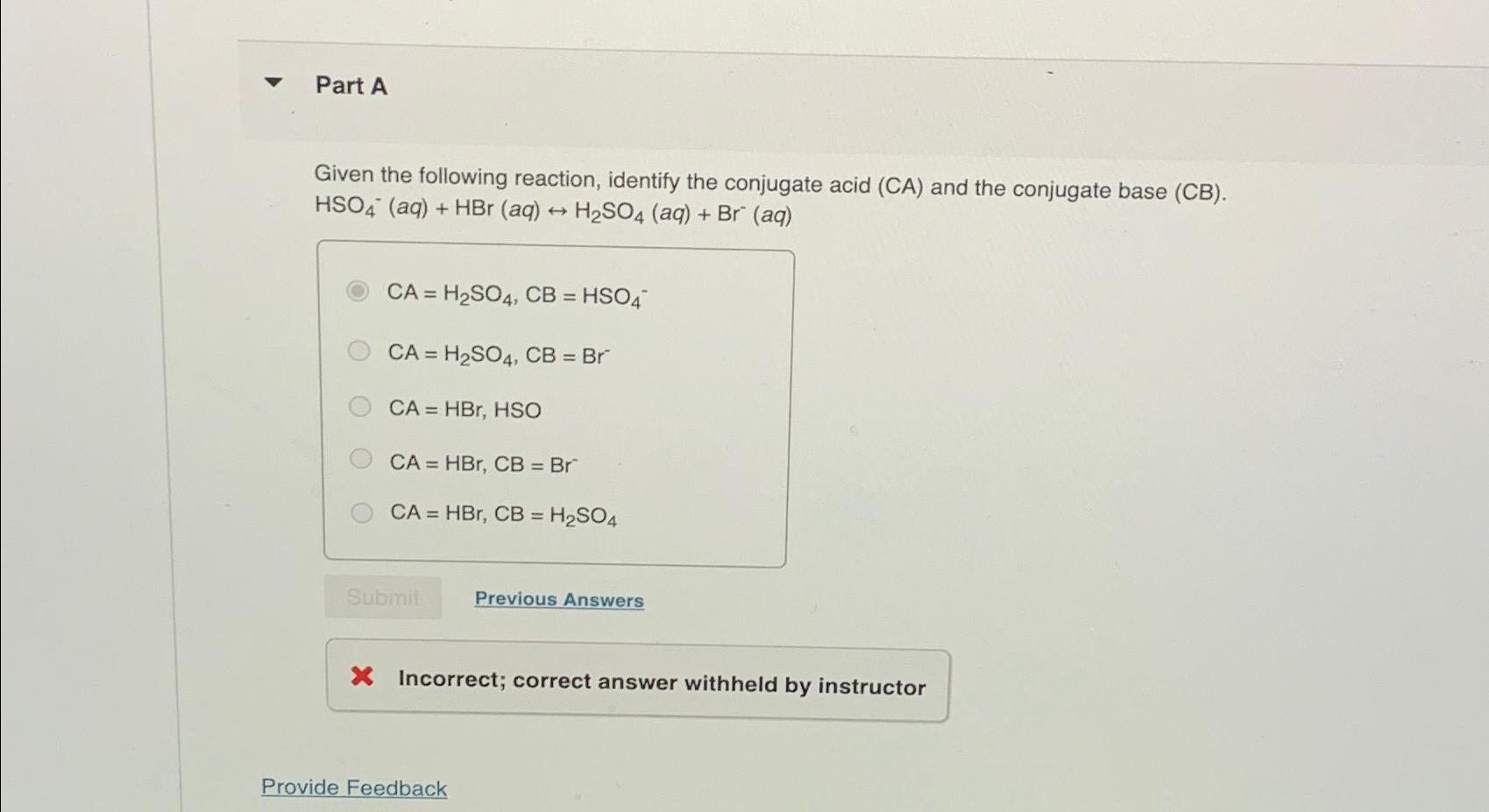 Solved Part AGiven the following reaction, identify the | Chegg.com