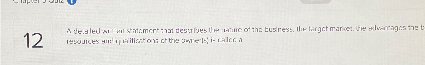 Solved 12A detailed written statement that describes the | Chegg.com