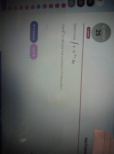 Solved Question 25 0 4 points MATHOO 20 Determine 12.0 72 | Chegg.com