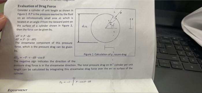 Solved Calculate drag forces using integral equation for | Chegg.com