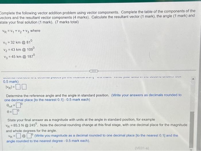 Complete the following vector addition problem using | Chegg.com