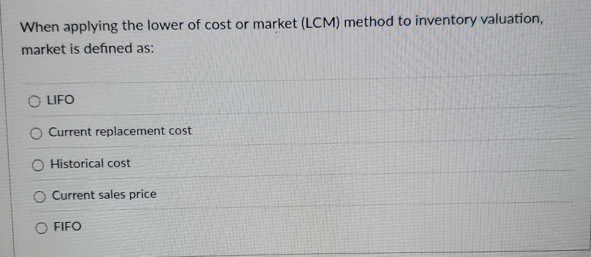 Solved When applying the lower of cost or market (LCM) | Chegg.com