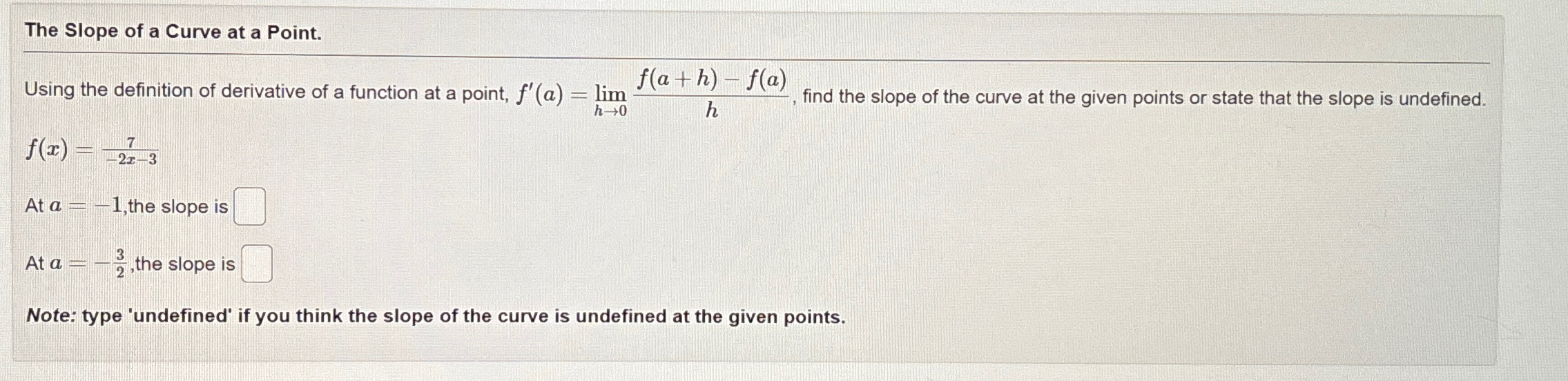 Solved The Slope of a Curve at a Point.Using the definition | Chegg.com