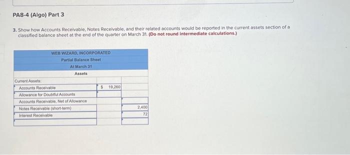 Solved Required information PAB-4 (Algo) Accounting for | Chegg.com