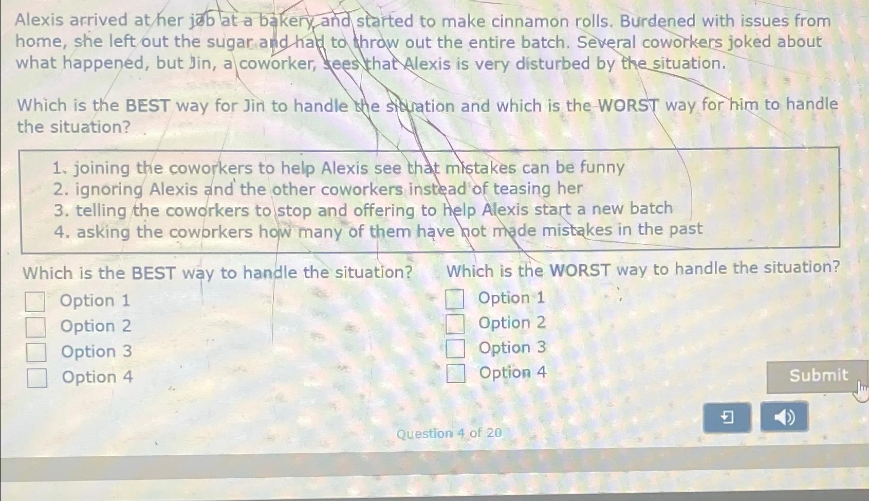 Solved Alexis arrived at her jeb at a bakeryand started to | Chegg.com