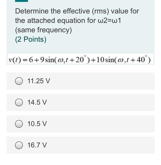 Solved Determine the effective (rms) value for the attached | Chegg.com