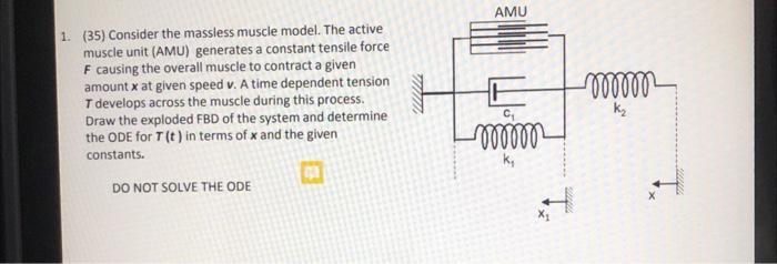 Solved 1. (35) Consider the massless muscle model. The | Chegg.com