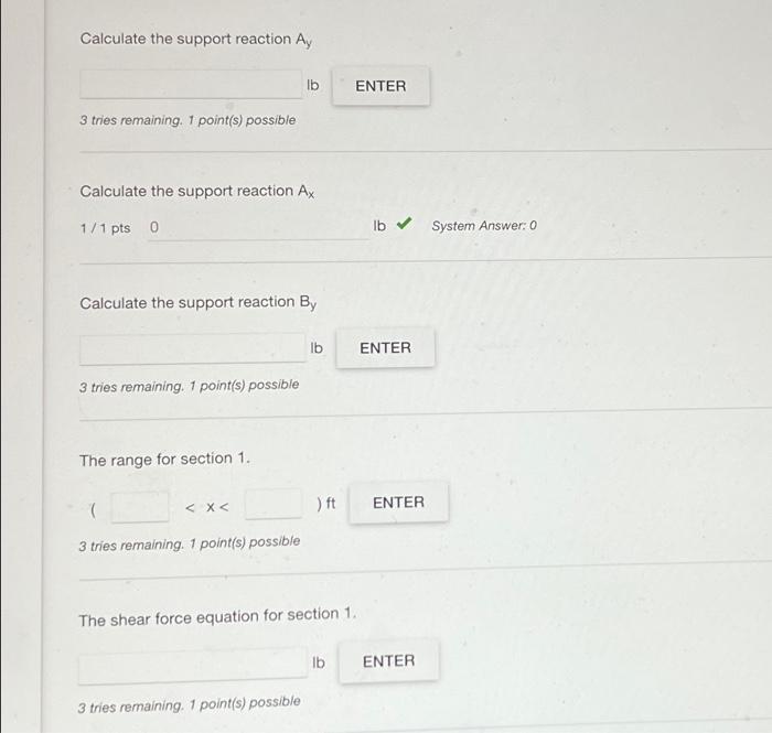 Solved \r\n\r\nThe bending moment equation for section 1 . | Chegg.com
