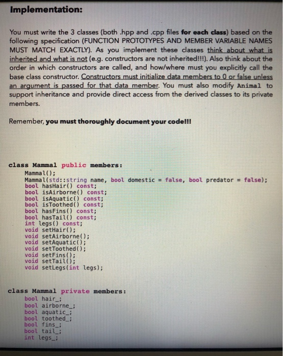 Solved Project 2: Inheritance Project will build on Project1 | Chegg.com