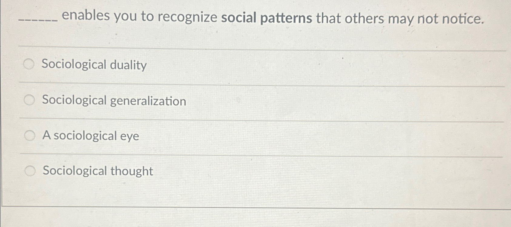 Solved enables you to recognize social patterns that others | Chegg.com