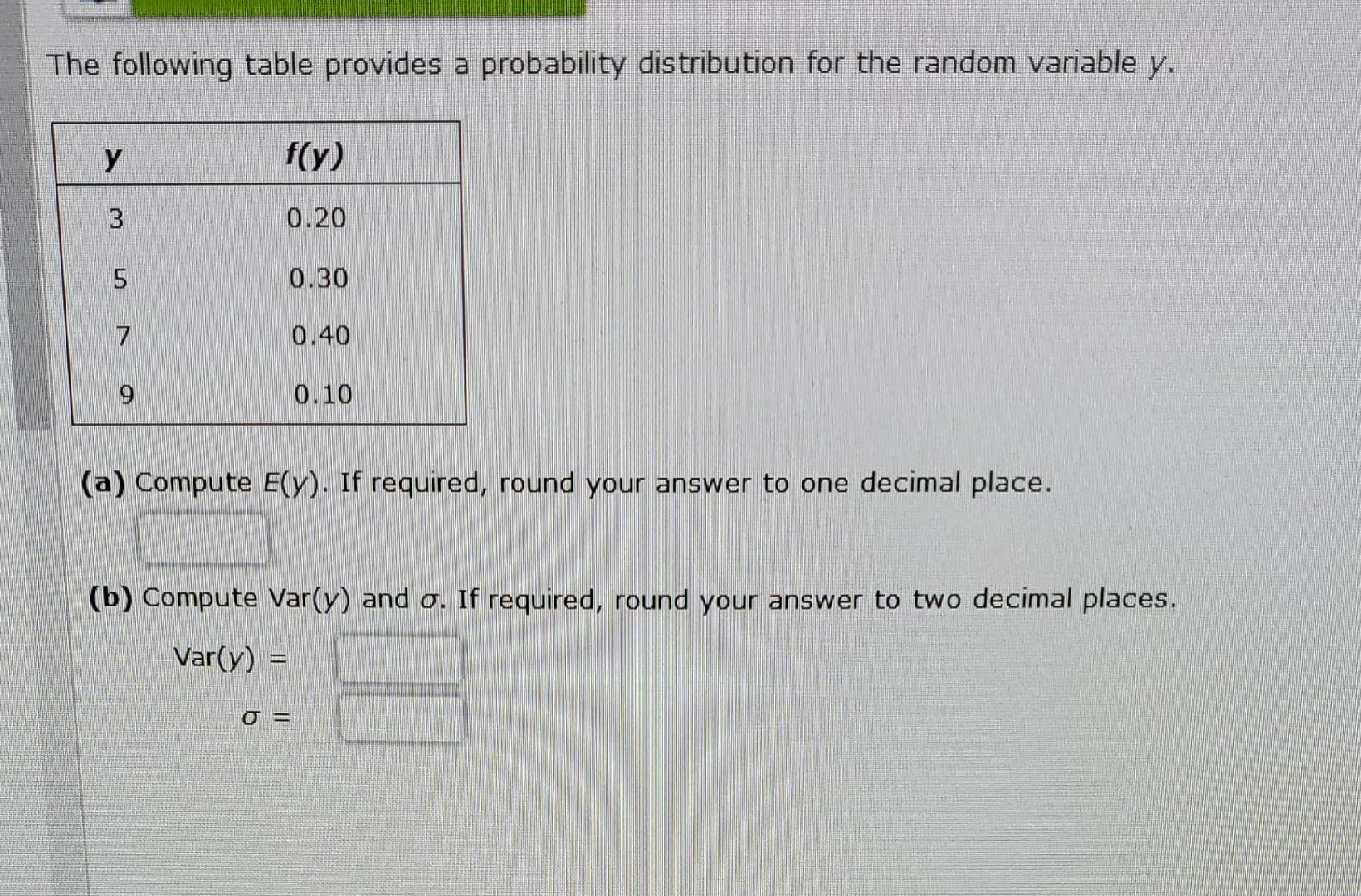 Solved The following table provides a probability | Chegg.com