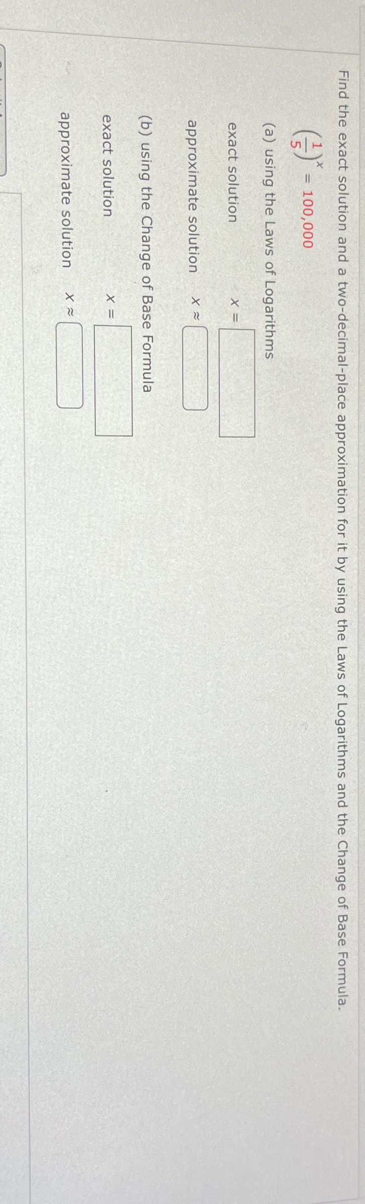 Solved Find the exact solution and a two-decimal-place | Chegg.com