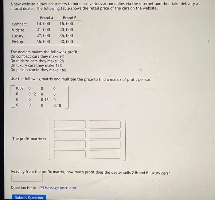 Solved A new website allows consumers to purchase various | Chegg.com