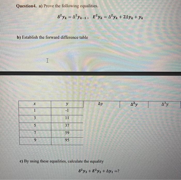 Solved Question4. a) Prove the following equalities. | Chegg.com