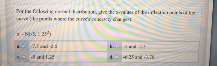 Solved For the following normal distribution, give the | Chegg.com