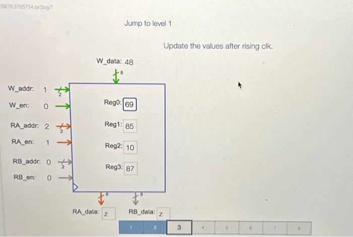 Solved Jump to level 1 Update the values after rising clk. | Chegg.com