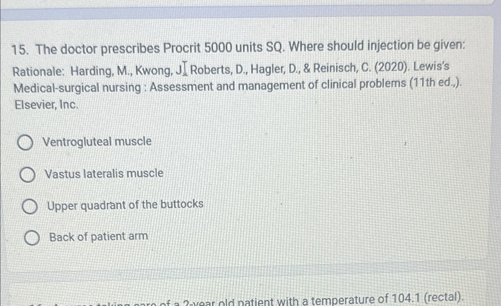 The doctor prescribes Procrit 5000 ﻿units SQ. ﻿Where | Chegg.com