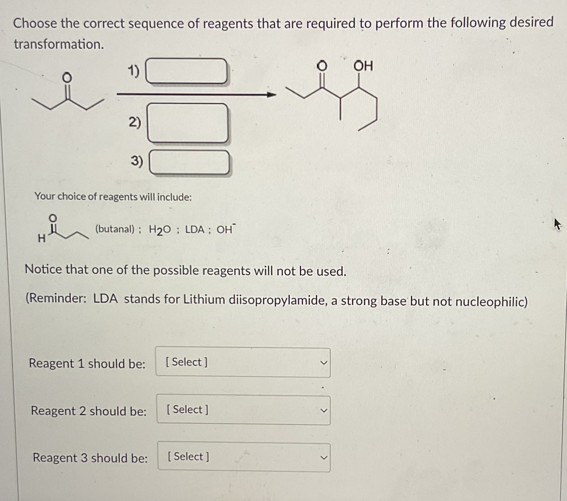 Solved Choose the correct sequence of reagents that are | Chegg.com