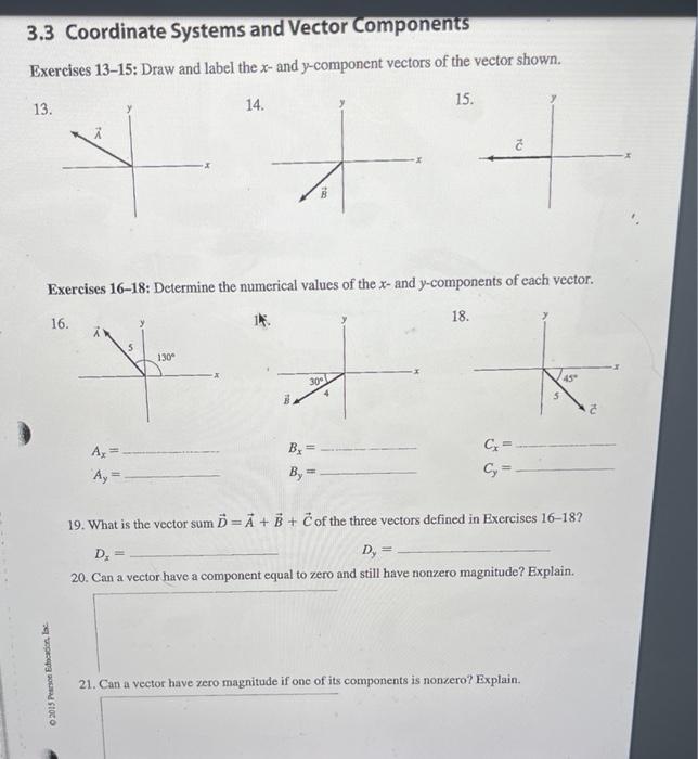 Solved 3.3 Coordinate Systems and Vector Components | Chegg.com