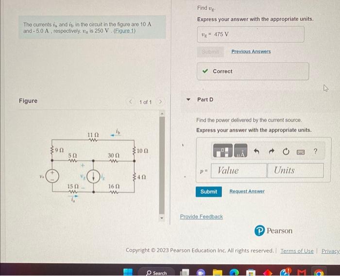 Solved Find vg : The currents ia and ib in the circuit in | Chegg.com
