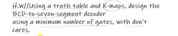 Solved H.w//using a truth table and K-maps, design the | Chegg.com