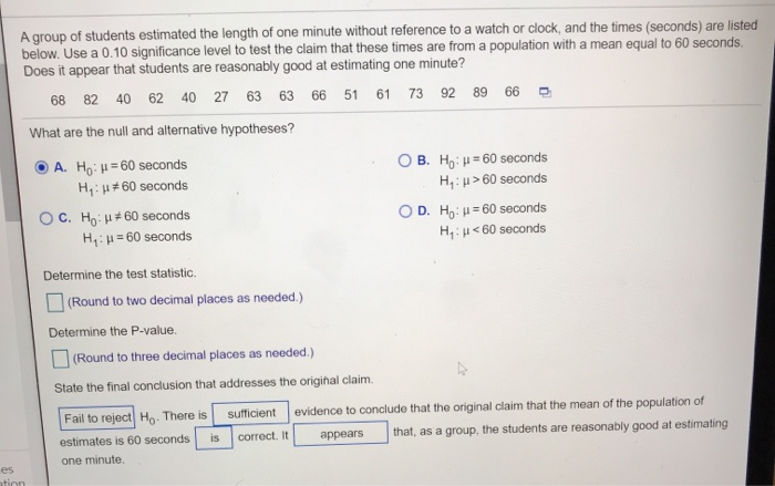 Solved A group of students estimated the length of one | Chegg.com