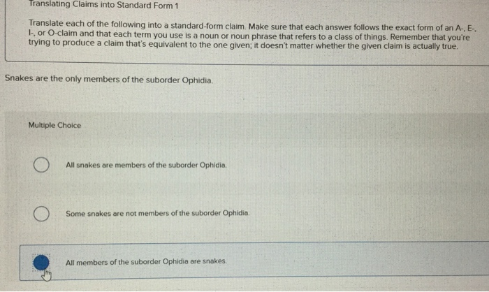 Solved Translating Claims into Standard Form 1 Translate | Chegg.com