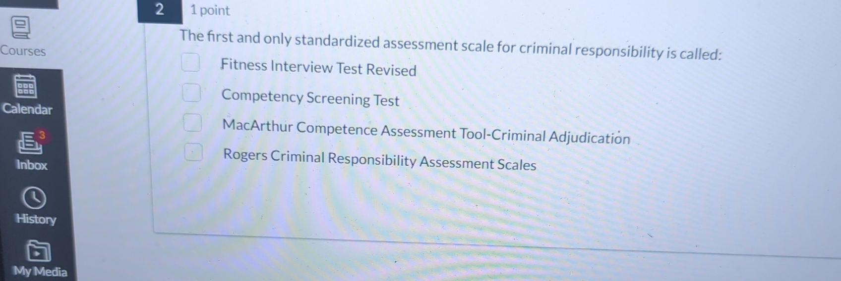 Solved 21 ﻿pointThe first and only standardized assessment | Chegg.com