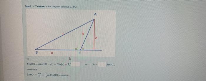 Solved The SAS Area Formula: for AABC 1 [ABC) ab Sin(C). | Chegg.com
