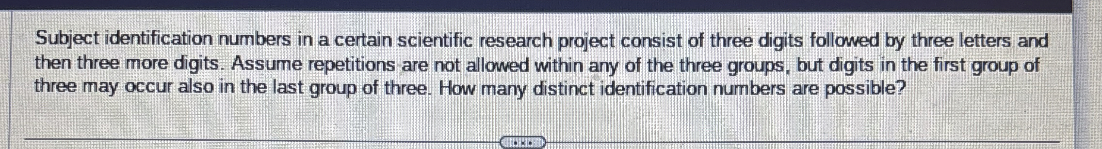 Solved Subject identification numbers in a certain | Chegg.com