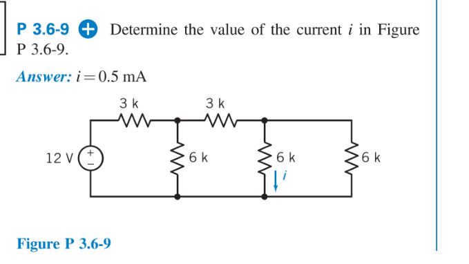 Solved P 3 6 9 ⊙ Determine The Value Of The Current I In