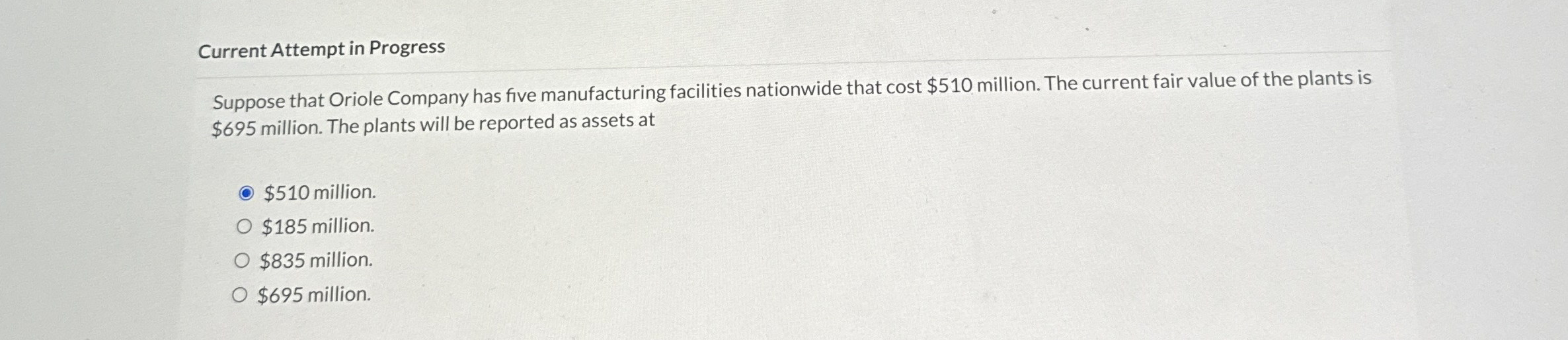 Solved Current Attempt in ProgressSuppose that Oriole | Chegg.com