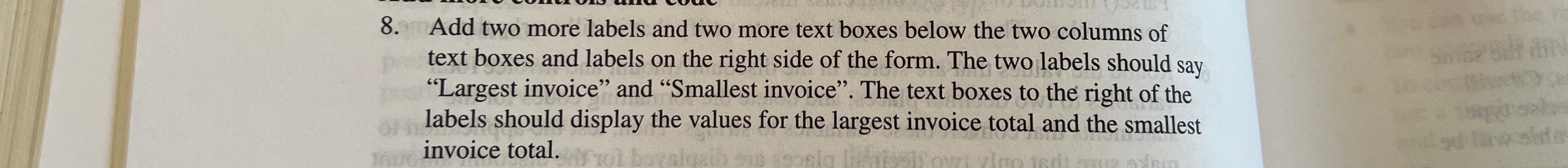 Solved Add two more labels and two more text boxes below the | Chegg.com