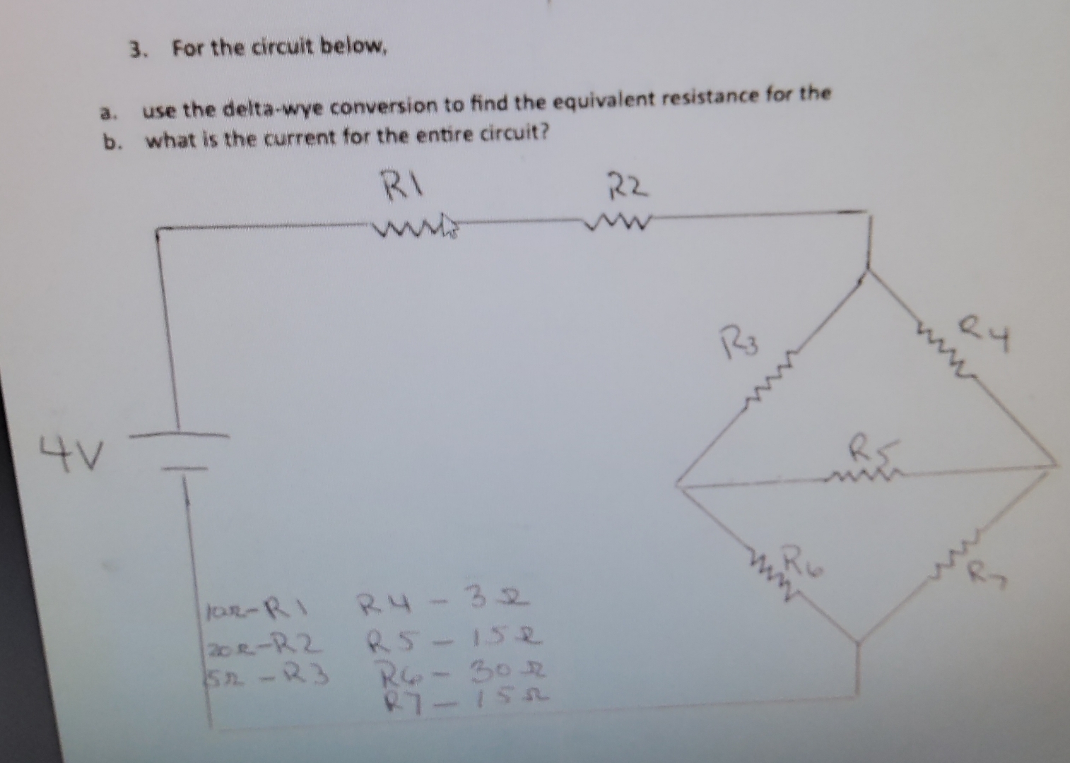 Solved For the circuit below,a. ﻿use the delta-wye | Chegg.com