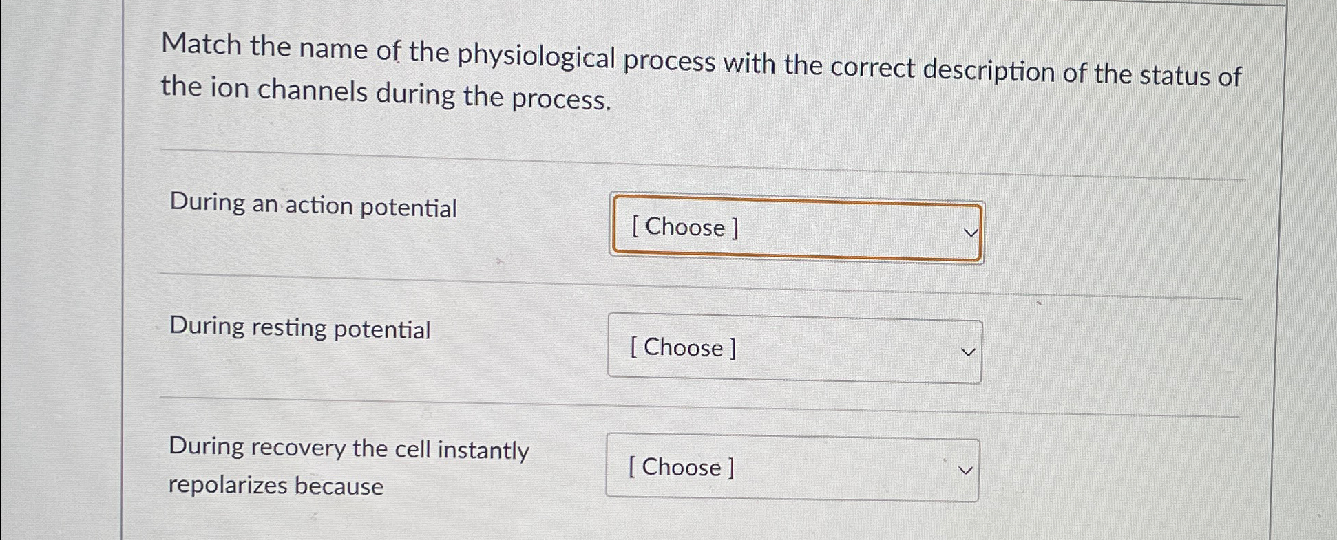 Solved Match the name of the physiological process with the | Chegg.com