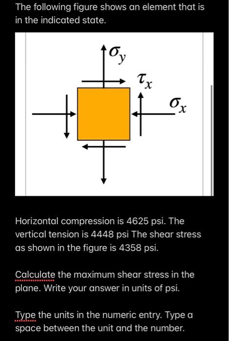 Solved The following figure shows an element that is in the | Chegg.com