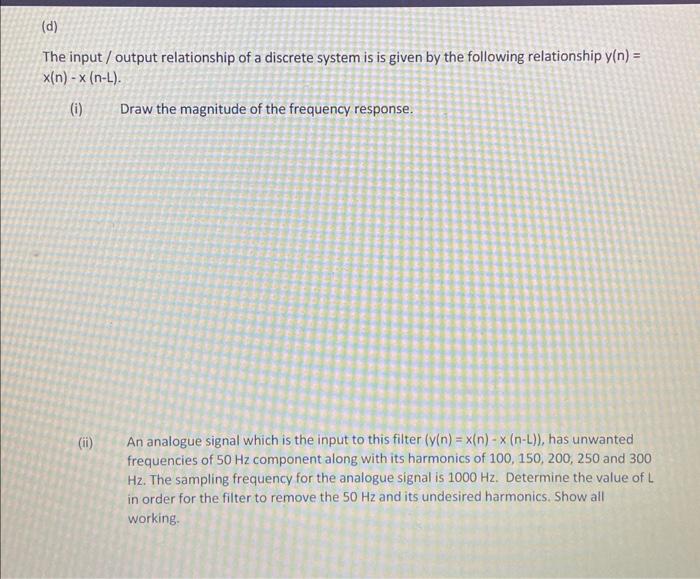 Solved Consider the following filter | Chegg.com