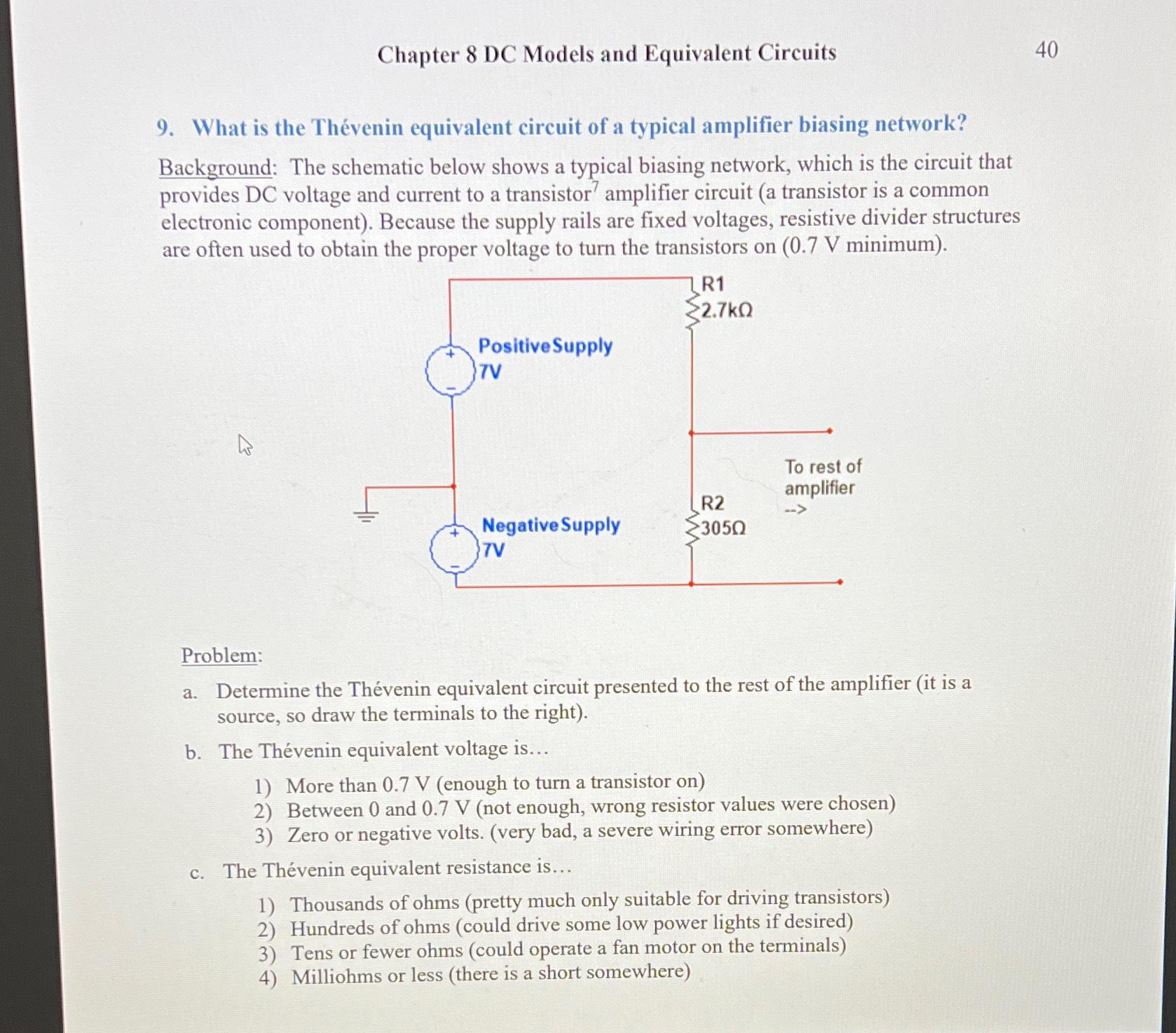 Solved Chapter 8 ﻿DC Models and Equivalent Circuits409. | Chegg.com