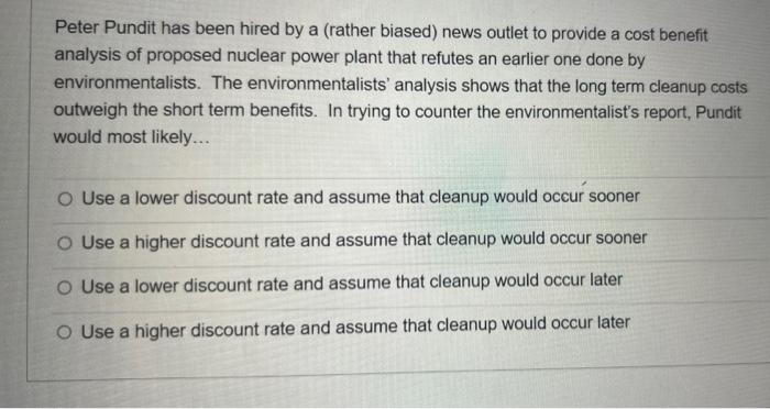 Solved Peter Pundit has been hired by a rather biased) news | Chegg.com