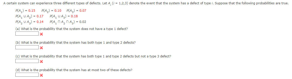 Solved A certain system can experience three different types | Chegg.com