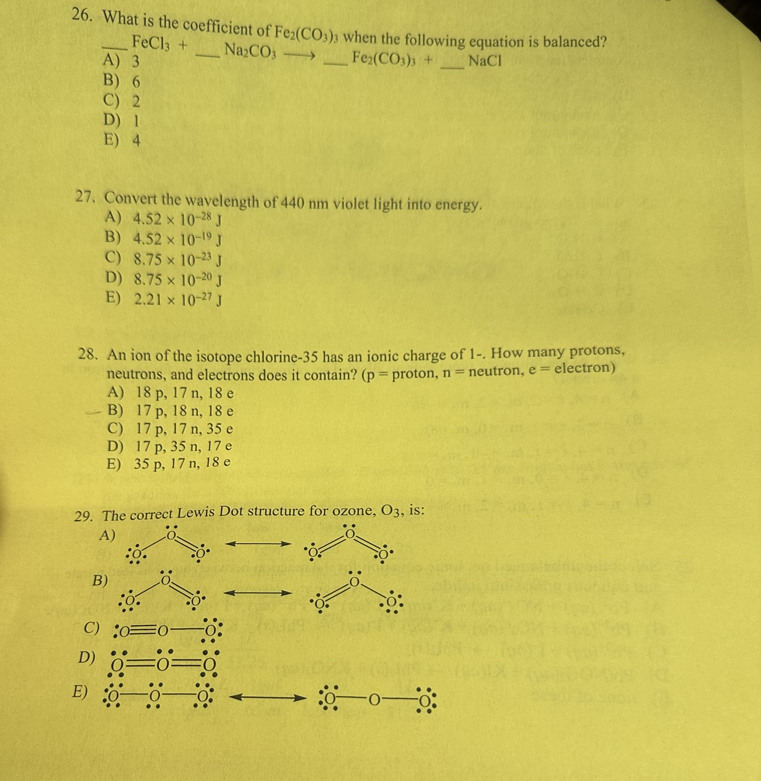 Solved What is the coefficient of Fe2(CO3)3 ﻿when the | Chegg.com