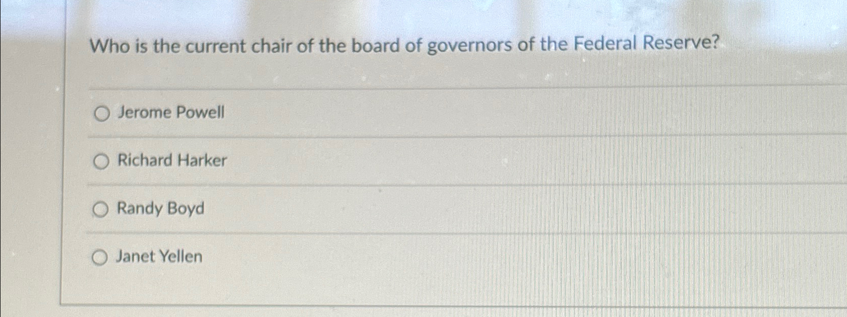 Solved Who is the current chair of the board of governors of | Chegg.com