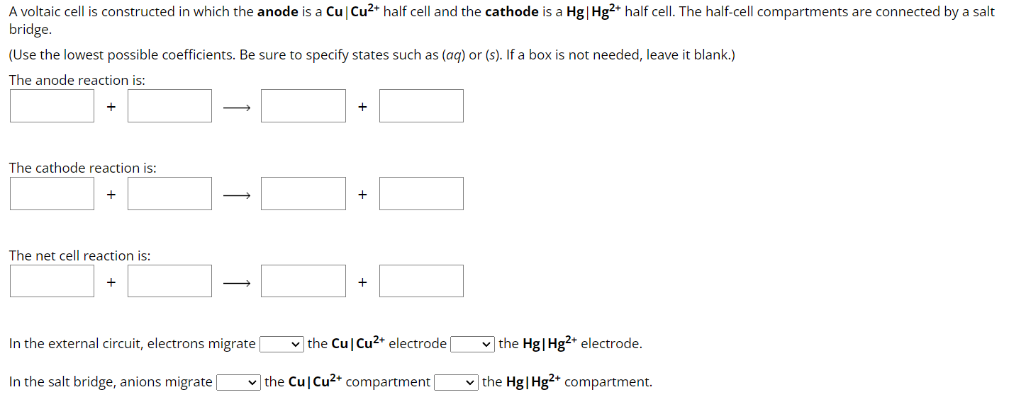 Solved A voltaic cell is ﻿constructed in ﻿which the anode | Chegg.com